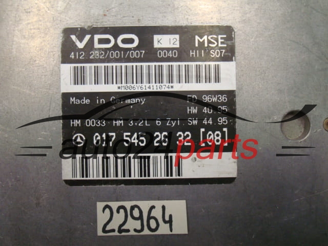 ECU ENGINE CONTROLLER MERCEDES BENZ W210 017 545 26 32 (08), 0175452632 ...