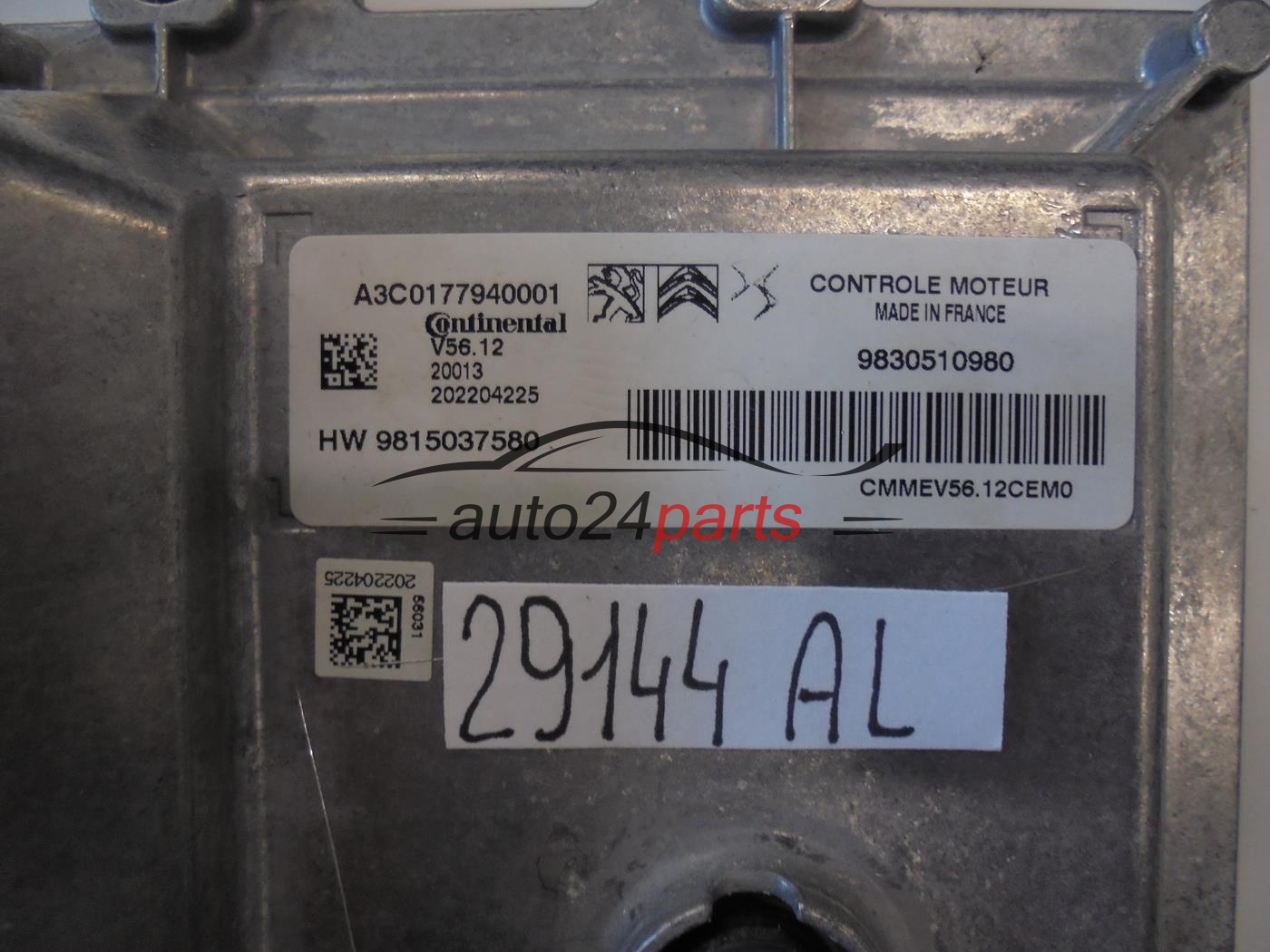 Μονάδα Ελέγχου Κινητήρα CITROEN A3C0177940001 9830510980 - auto24parts