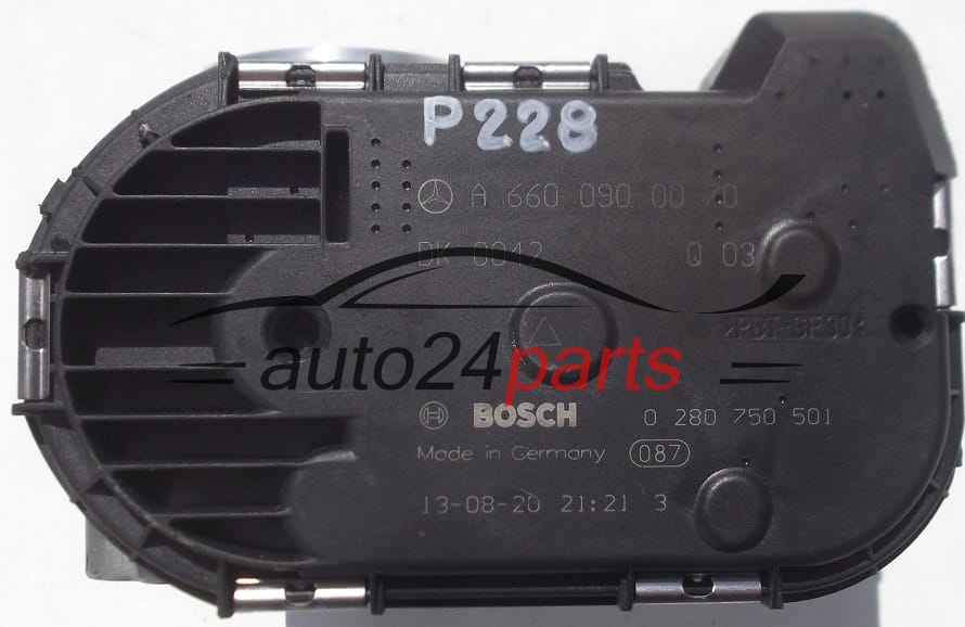 THROTTLE BODY SMART FORTWO BOSCH 0 280 750 501, 0280750501, A 660 090 ...