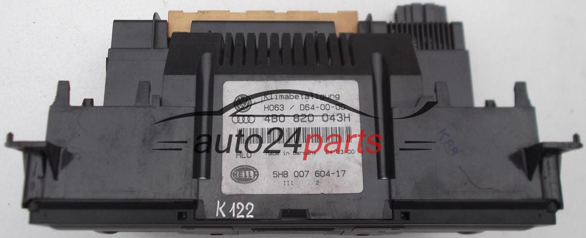 HEATING AND AIR CONDITIONING CONTROL PANEL SWITCH CLIMATRONIC AUDI 4B0 ...
